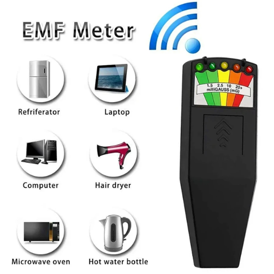 5-LED EMF Meter Magnetic Field Detector Ghost Hunt... – Grandado