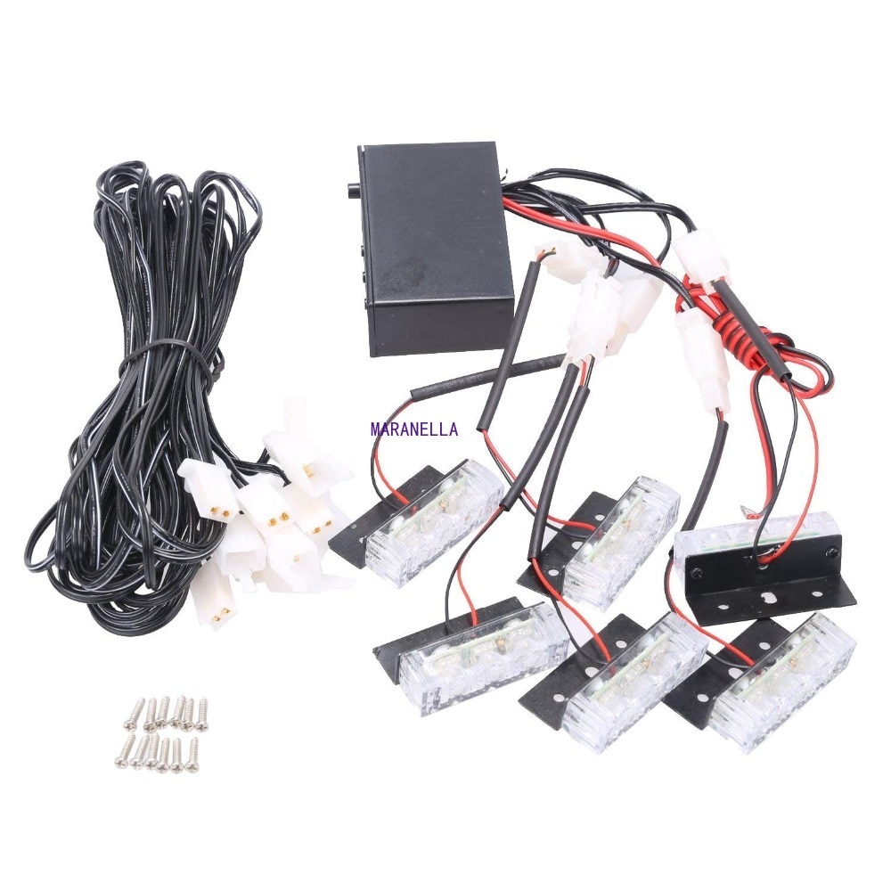 12V Car Grille Strobe Light Head LED Mini Flash la... – Grandado
