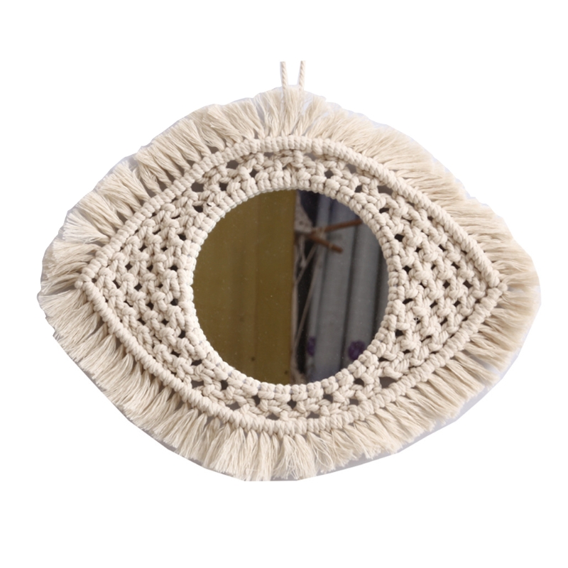 Round Cotton Rope Braided Tassel Mirror Wall Frame... – Grandado