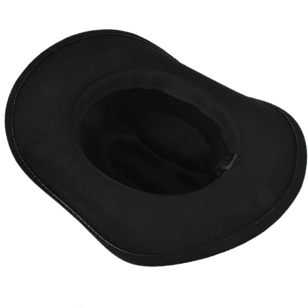 style cowboy hat top hat retro black woolen jazz h... – Grandado