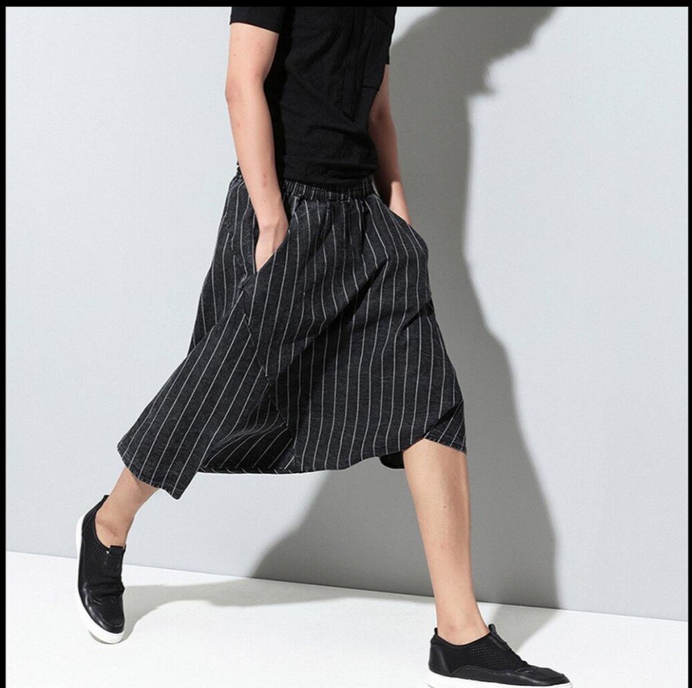 Korean Striped Culottes Cross-pants Casual Pants M... – Vicedeal