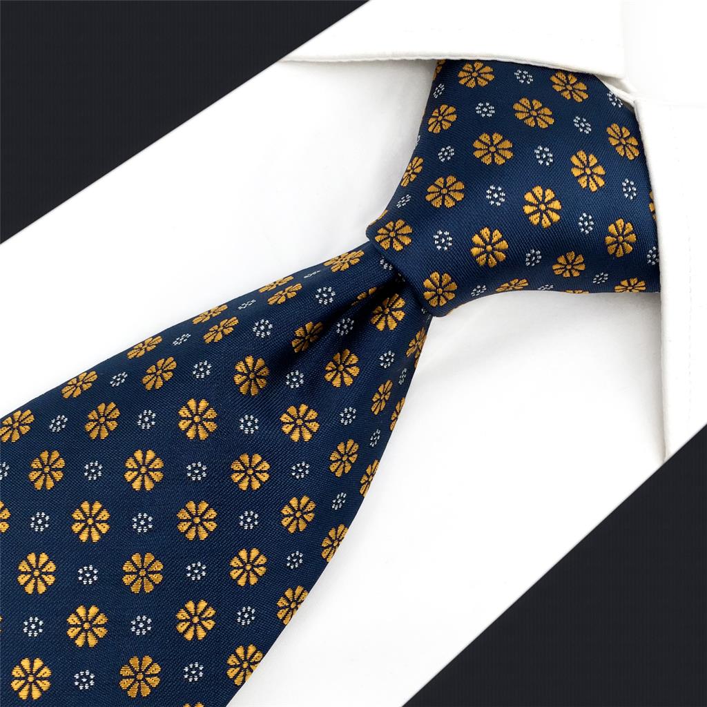 Ensemble de cravates pour hommes, F18 bleu doré Fl... – Grandado