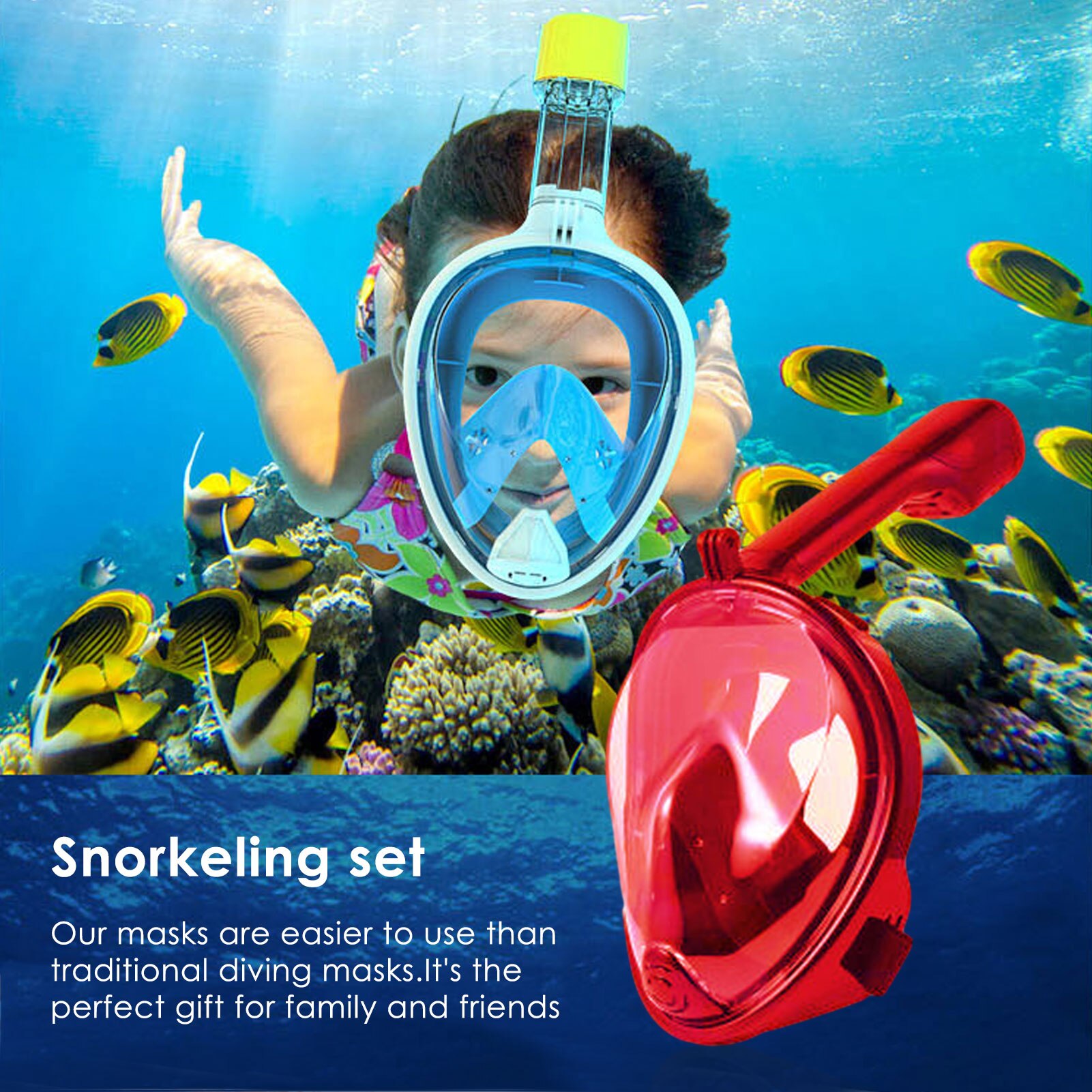 Adult Snorkeling Anti-fog Mask Set In-line Full Fa... – Grandado
