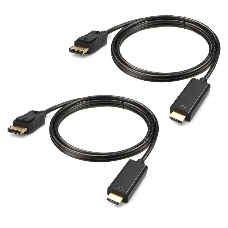 Displayport Naar Hdmi Kabel 2-Pack, Dp Naar Hdmi A... – Vicedeal
