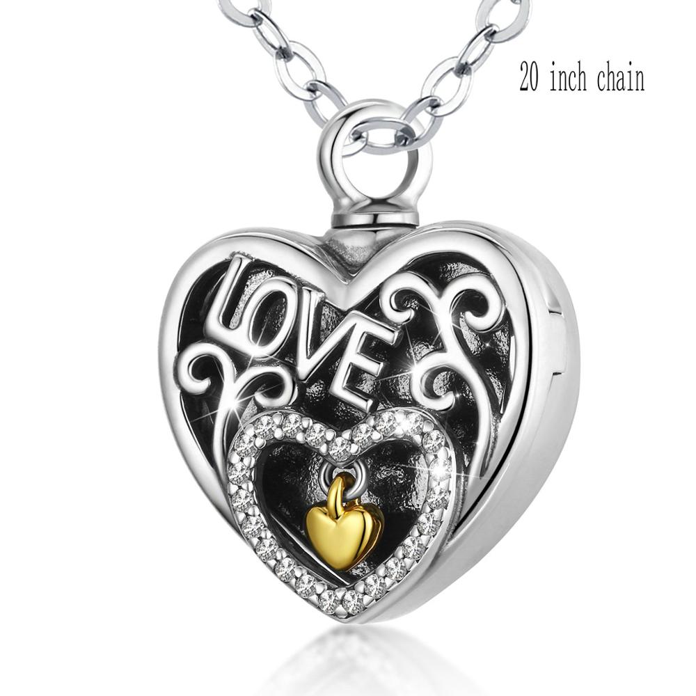 Eudora Sterling Silver Heart Locket Heart crematio... – Grandado