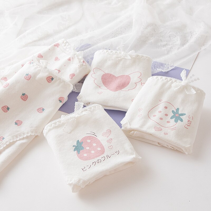 6pcs/set Simple Underwear Girl's Pure Cotton S... – Grandado
