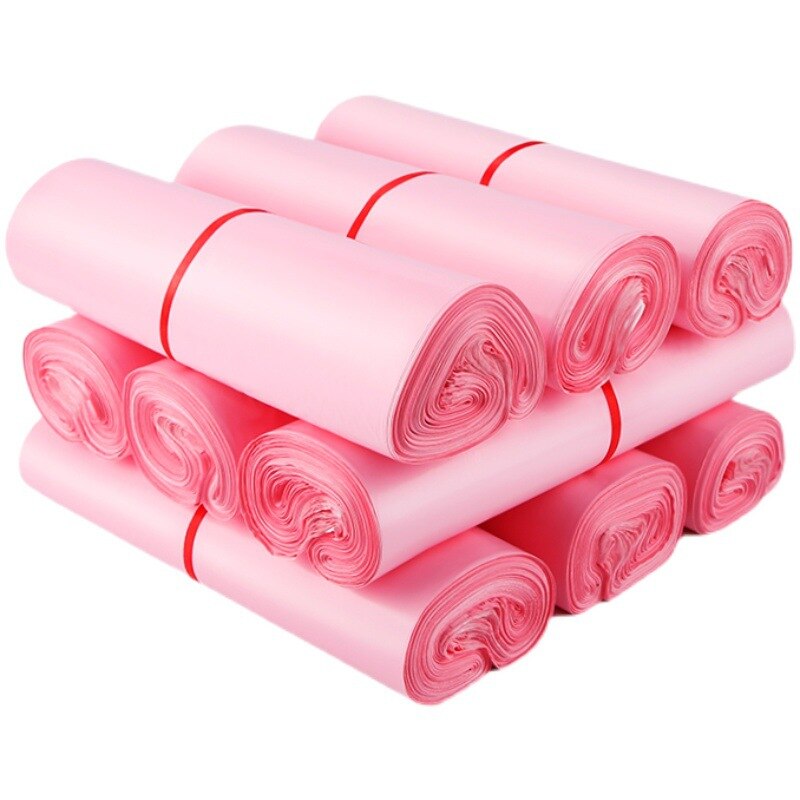 100pcs Pink Color Meduim Thick Express Bag Plastic... – Grandado