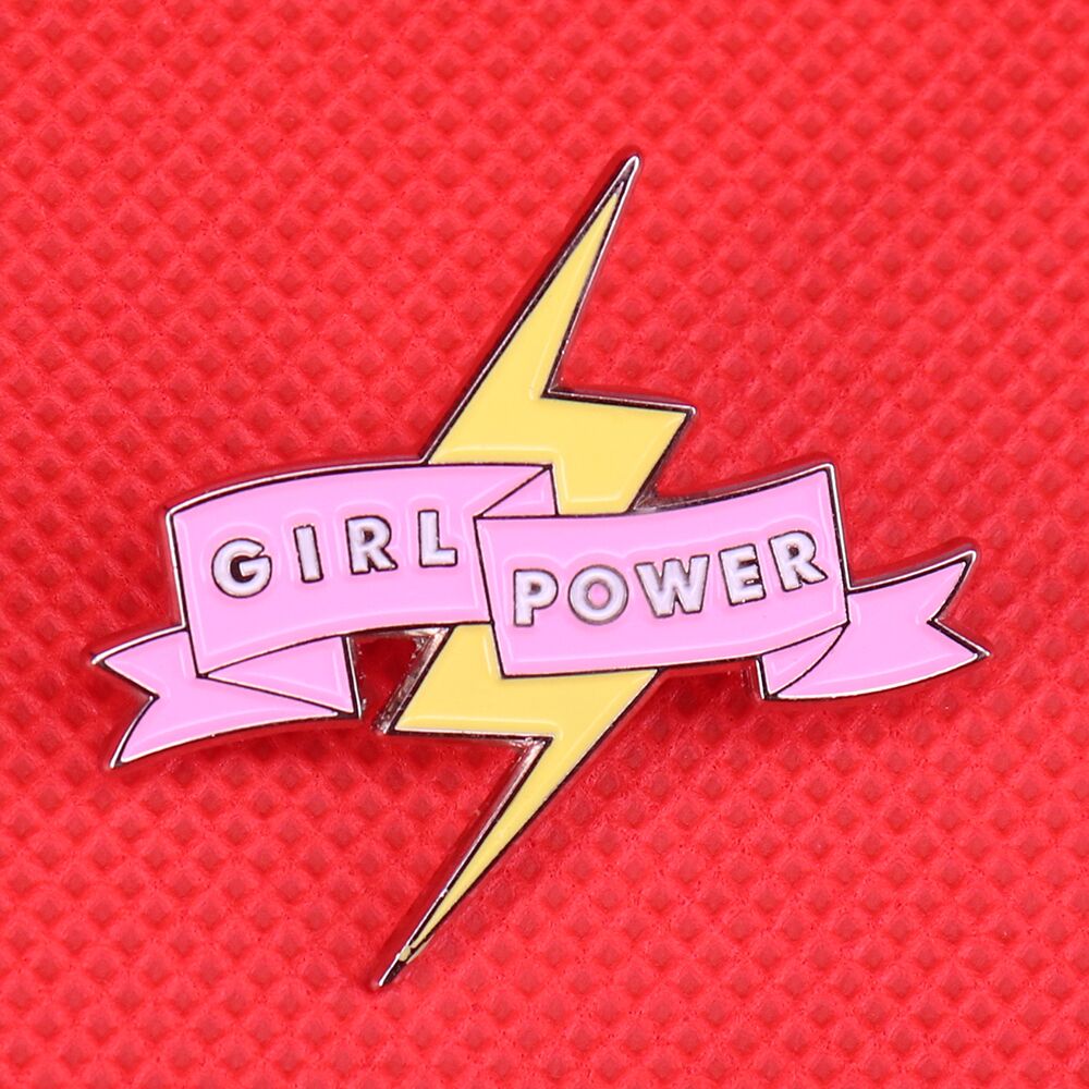 Lightning brooch feminist pin girl power badge ban... – Grandado