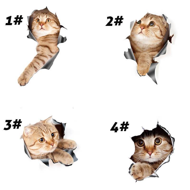 Removable 3D Cartoon Animal Cats Wall Stickers Hol... – Vicedeal