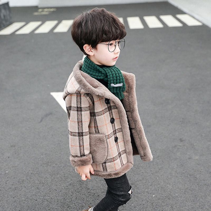 Jongen Wollen Jas Winter Kleding Verdikking Plus F... – Vicedeal