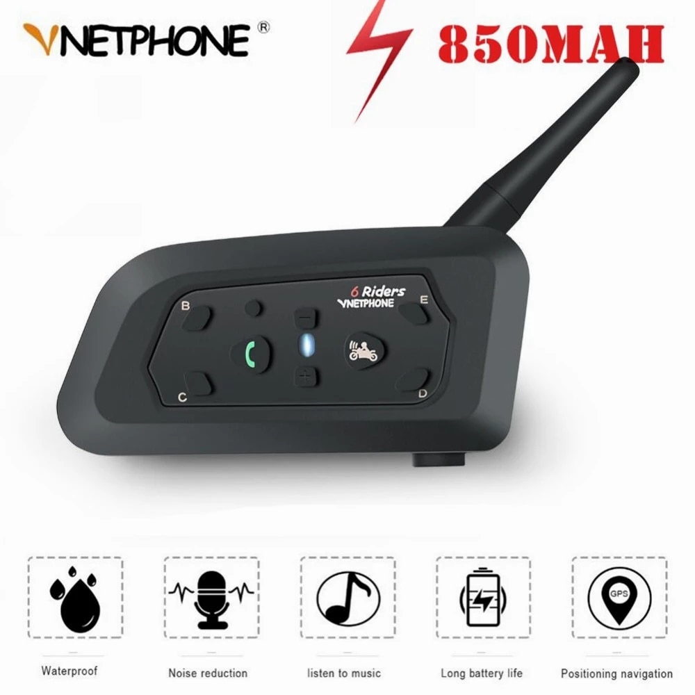 neue V6 Motorrad Intercom Helm Bluetooth Headsets ... – Grandado