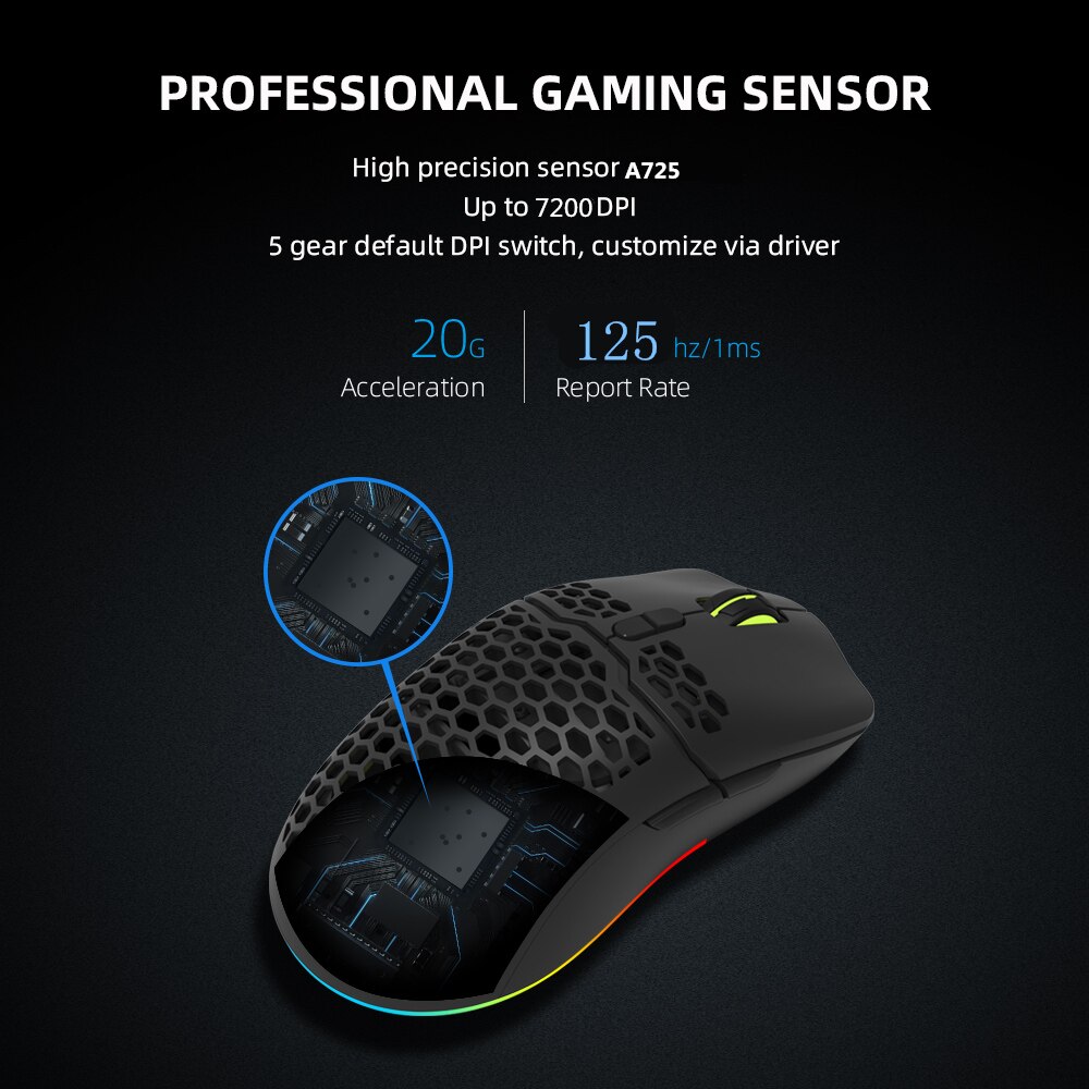 Delux M700A Lightweight RGB Gaming Mouse 67g 7200D... – Grandado