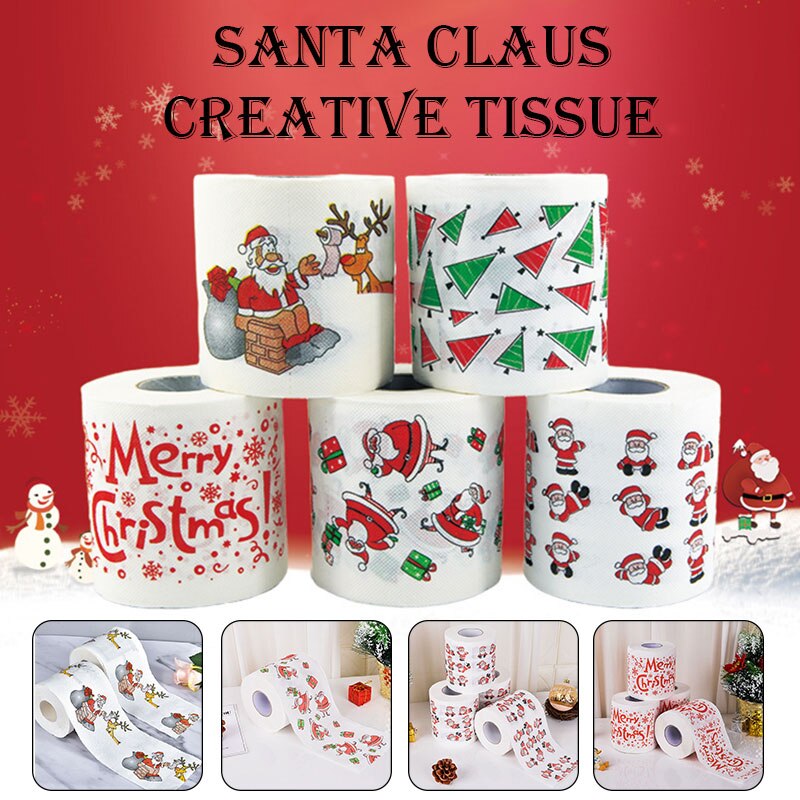 Xmas Decor Tissue Santa Claus Bath Toilet Roll Fun... – Grandado