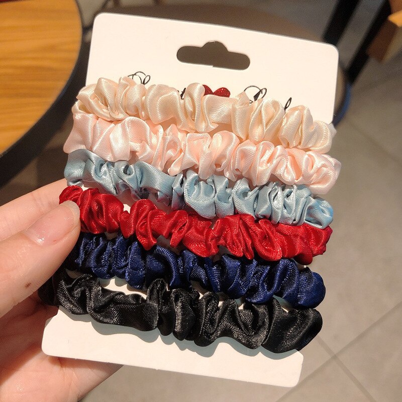 satin 6-piece hair tie all-match basic hair rope – Grandado