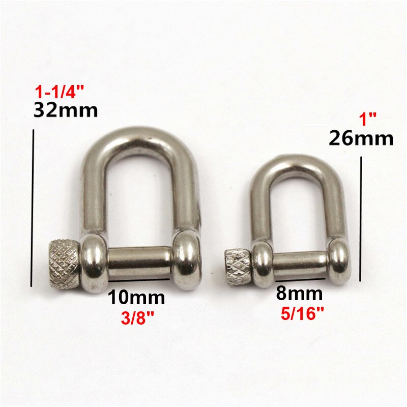1 x Stainless Steel Carabiner D Bow Shackle Fob Ke... – Vicedeal