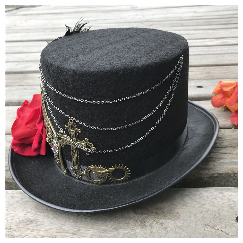 Retro kvinnor handgjorda steampunk hatt med blomma... – Grandado