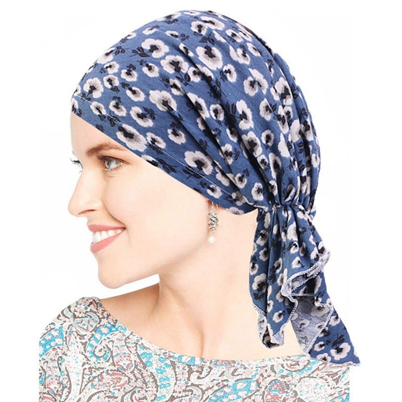 Stretch cotton print turban hat braid toe cap fema... – Vicedeal