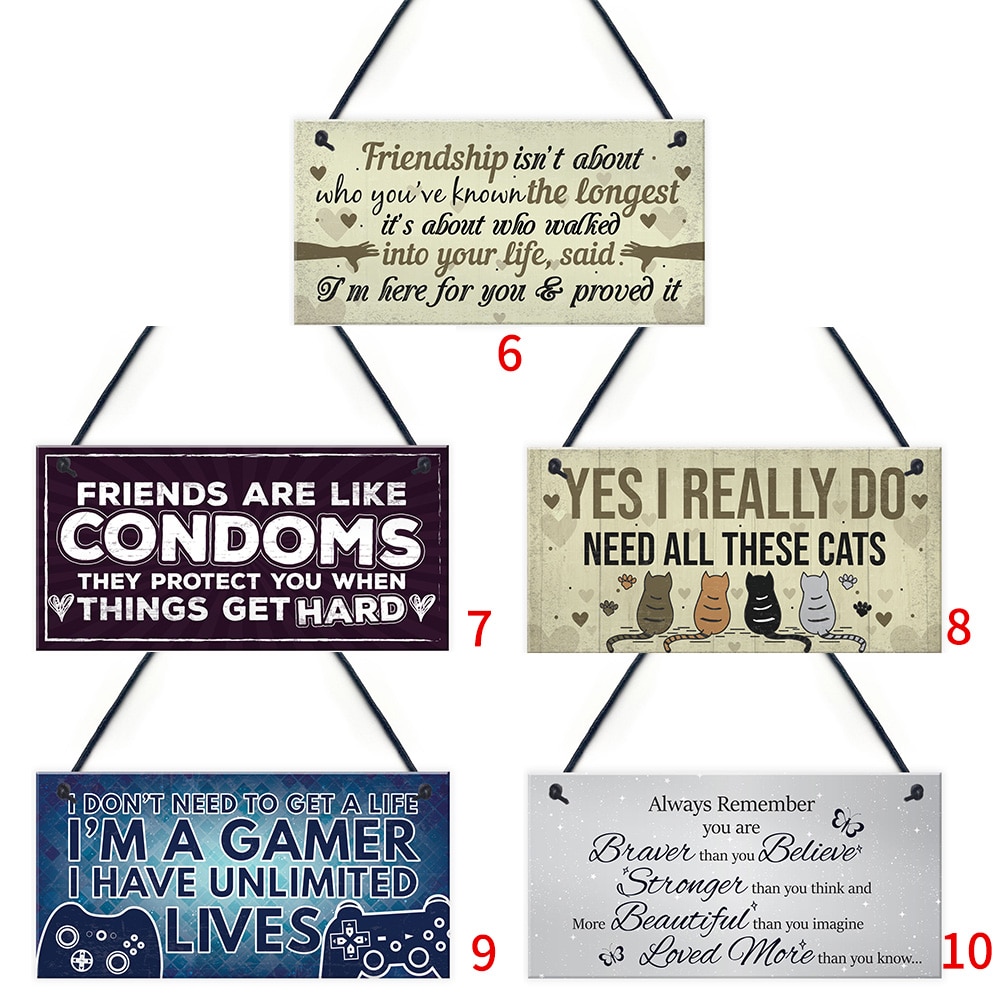 Wall Plaques Family Craft Chic Friendship Signs Wo... – Grandado