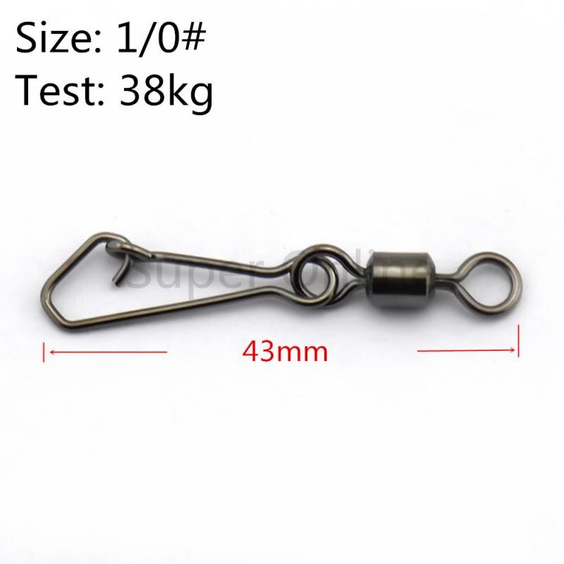 50PCS Fishhooks Fishing Tackle Swivels Snap Connec... – Grandado