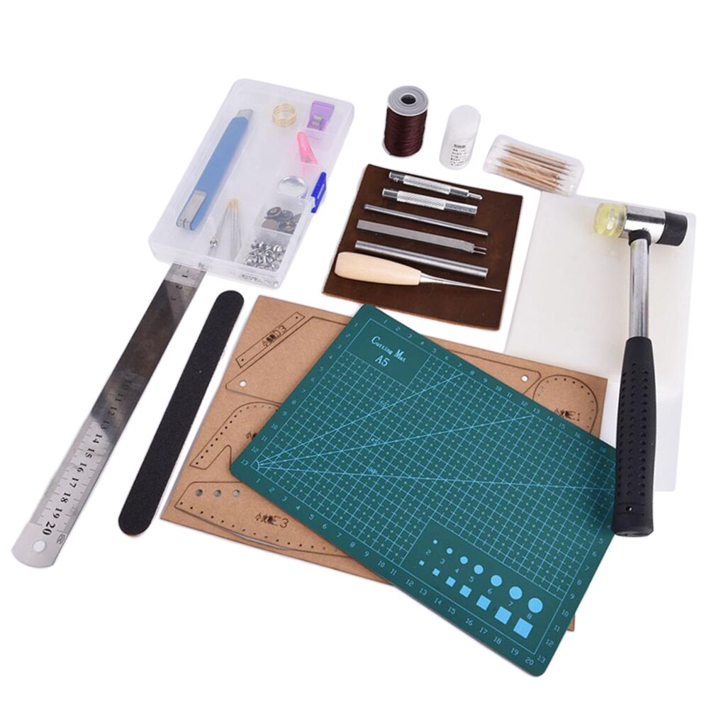 Leather Craft Punch Tools Kit Stitching Carving Wo... – Vicedeal