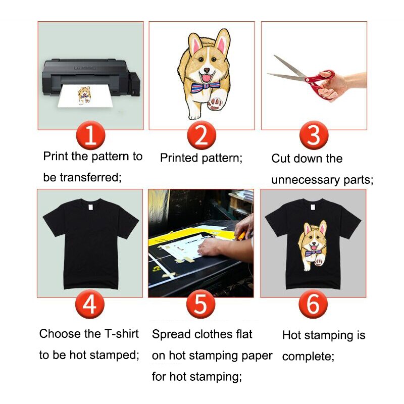 Inkjet A4 T shirt Transfer paper for dark color100... – Grandado