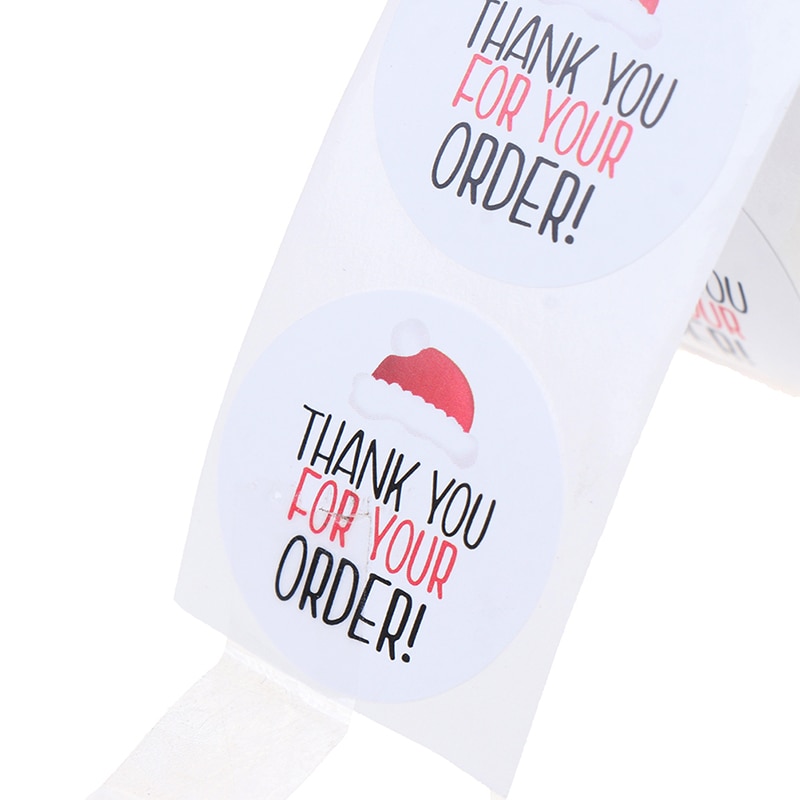 Thank You For Your Order Stickers Christmas Hat Ro... – Grandado