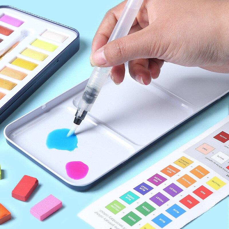 12/24/36 Colors Solid Watercolor Paint Set Portabl... – Grandado