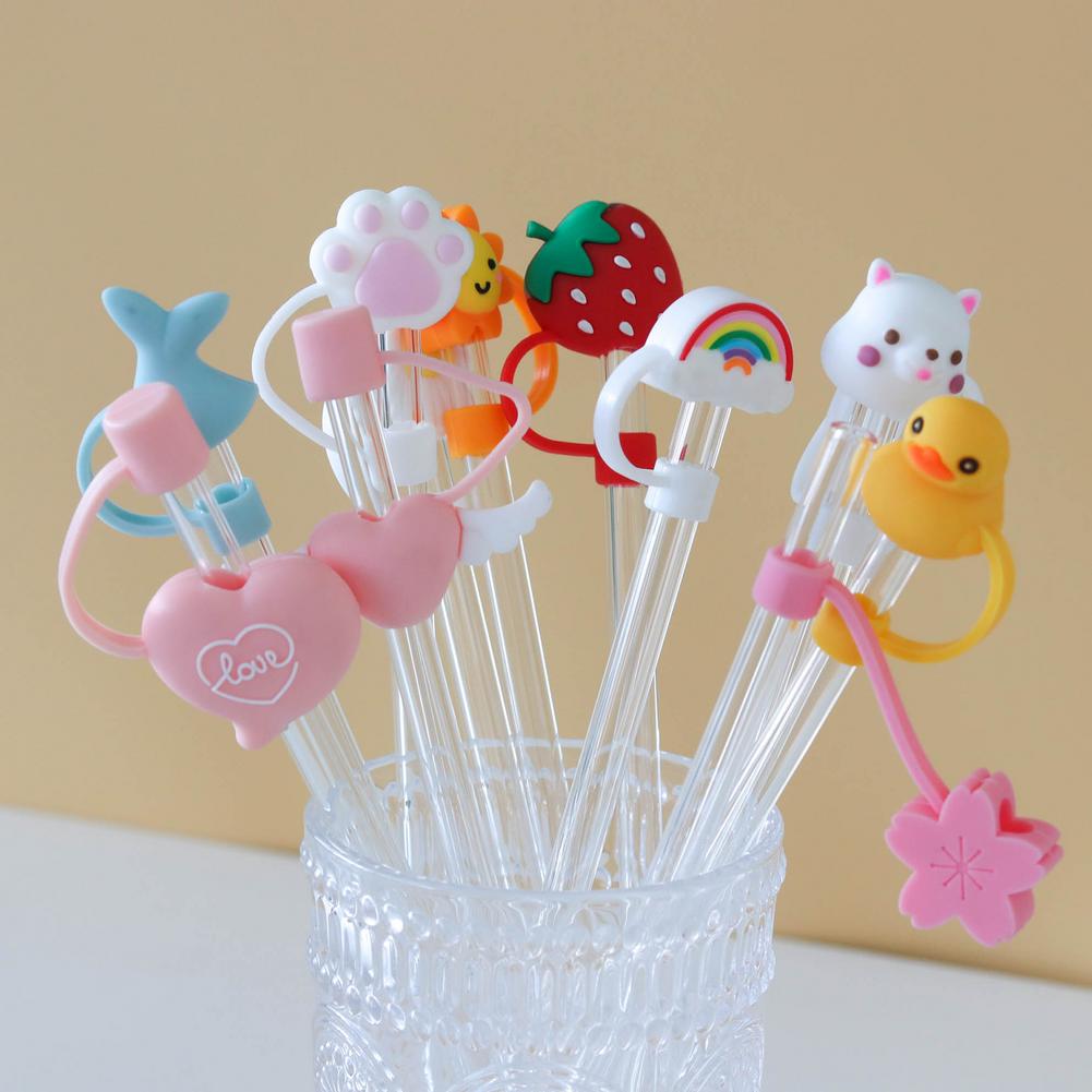 4/8/12PCS Silicone Straw Plug Reusable Airtight Dr... – Grandado