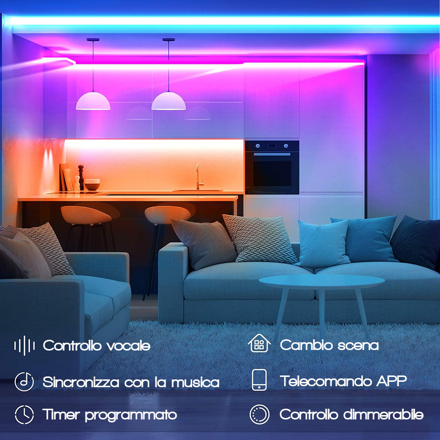 App usb led strip lys 5050 5v usb rgb lys fleksibe... – Grandado