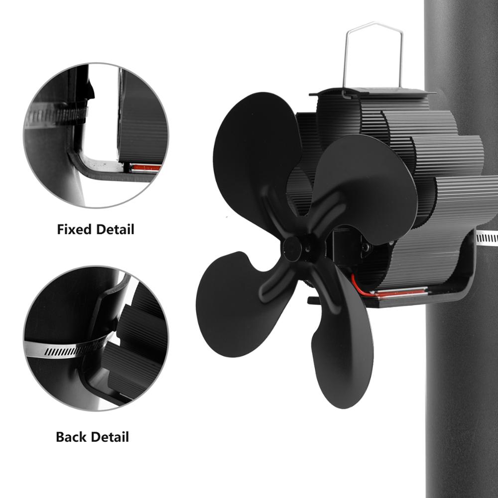 Hook Fireplace Fan Blower 4-blade Stove Blower Raw... – Grandado