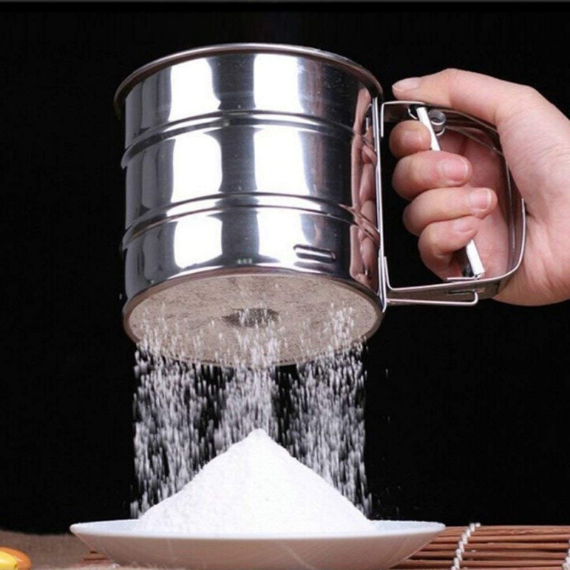Portable stainless steel flour sieve powder cup si... – Grandado