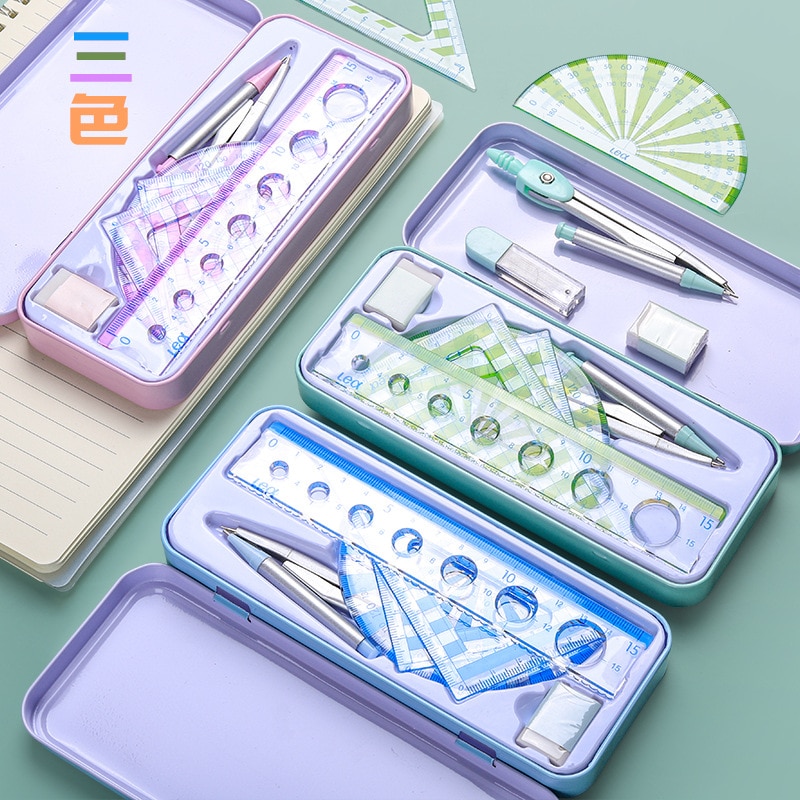7PCS Compasses Rulers Eraser Math Set School Drawi... – Vicedeal