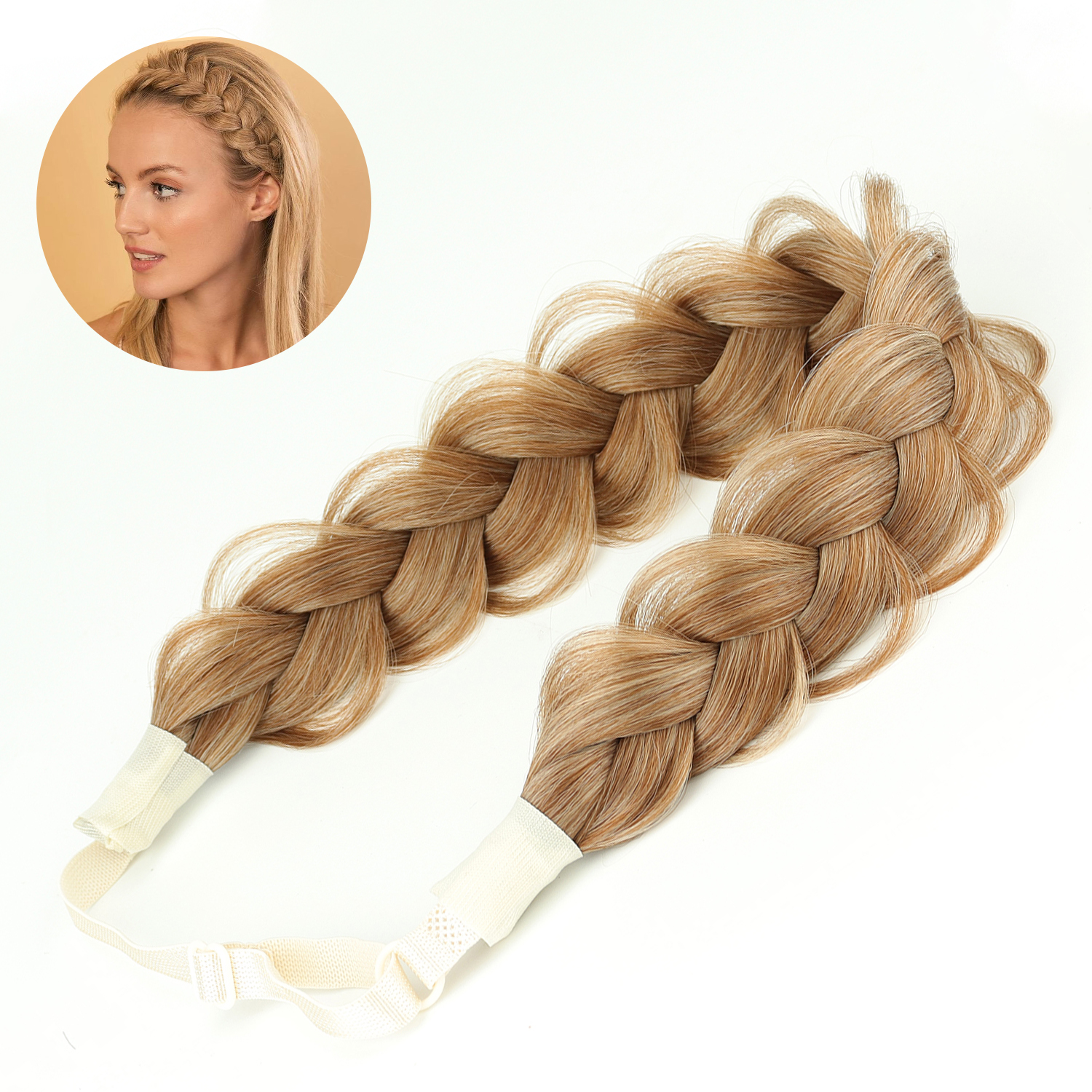 Synthetic Hair Braided Headband with Elastic Band ... – Grandado