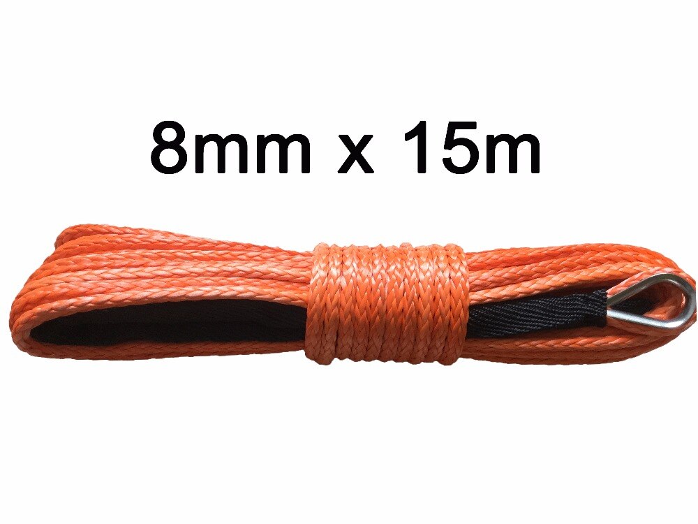 8mm x 15m synthetic winch line 12 strand uhmwpe ro... – Grandado