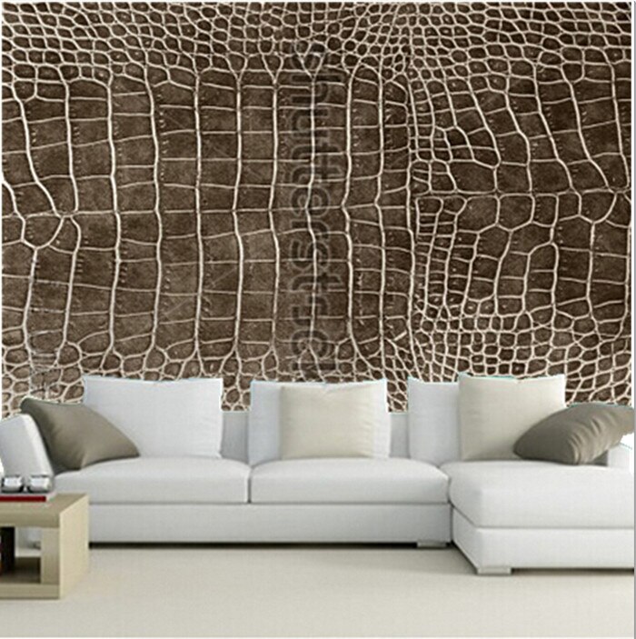 Custom 3D muurschilderingen, donkerbruin krokodill... – Vicedeal