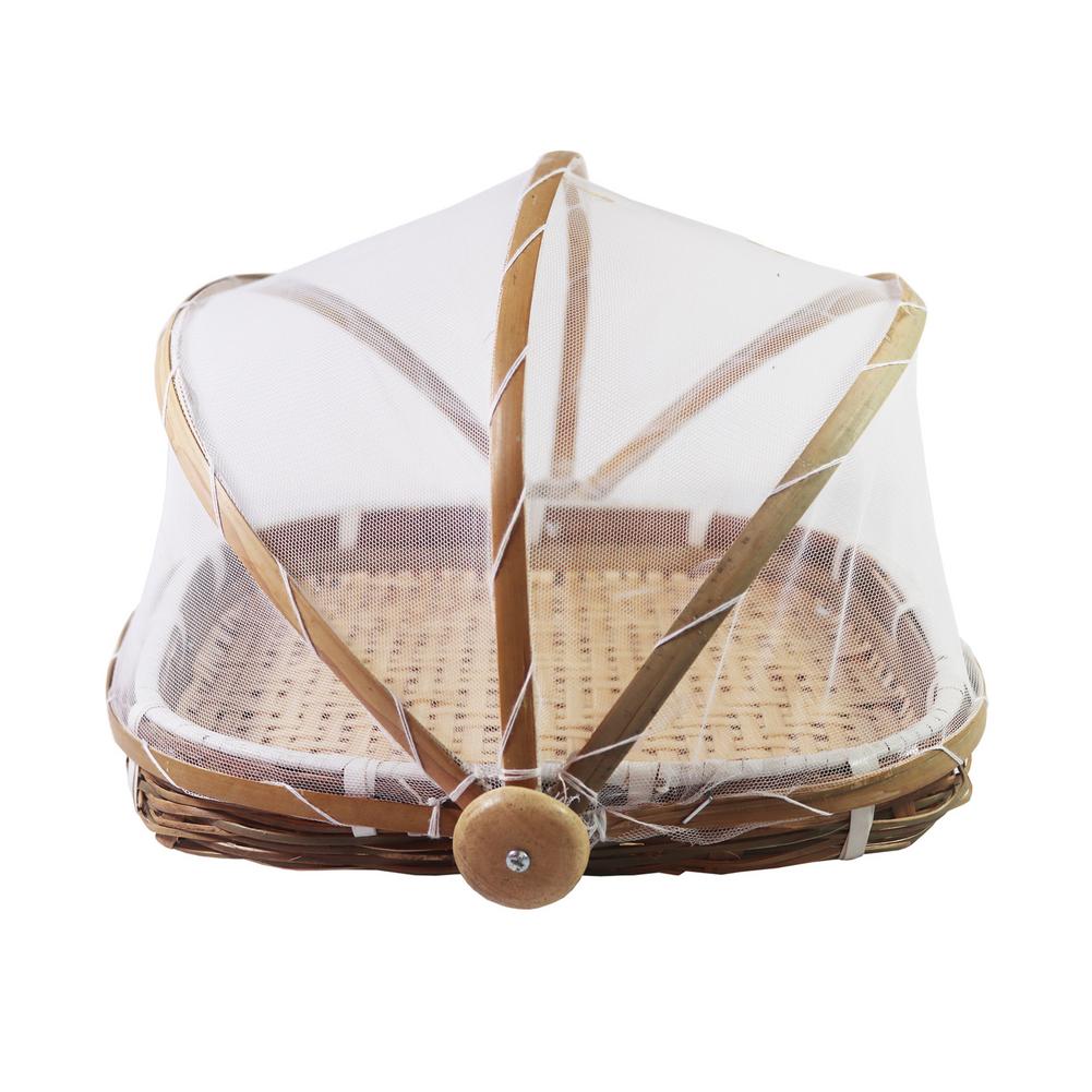 Bamboo Tent Basket Dust Proof Hand Woven Storage T... – Vicedeal
