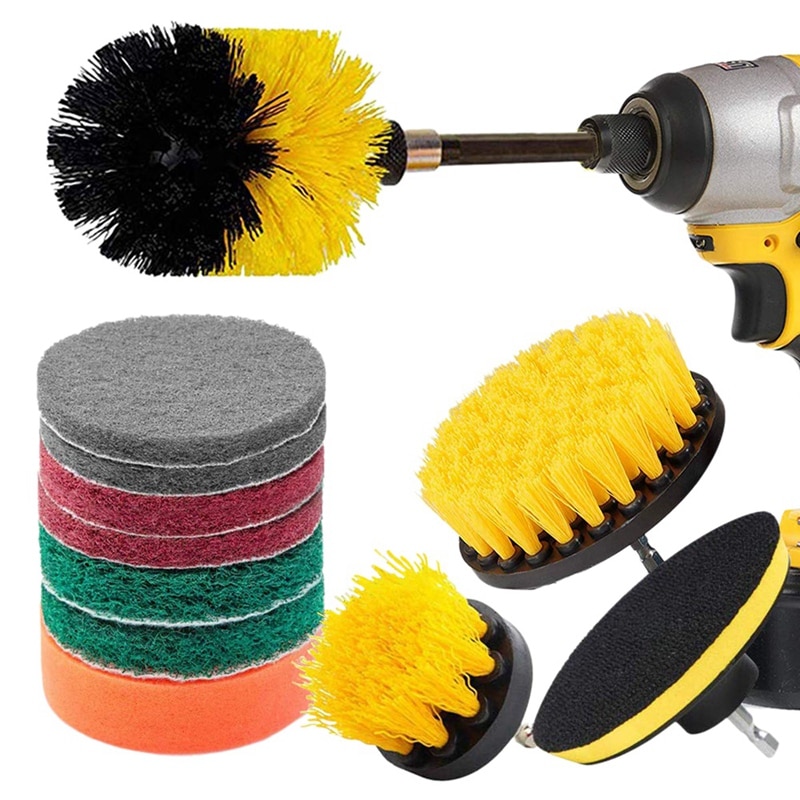 12 Piece Drill Brush Scrub Pads Power Scrubber Bru... – Vicedeal