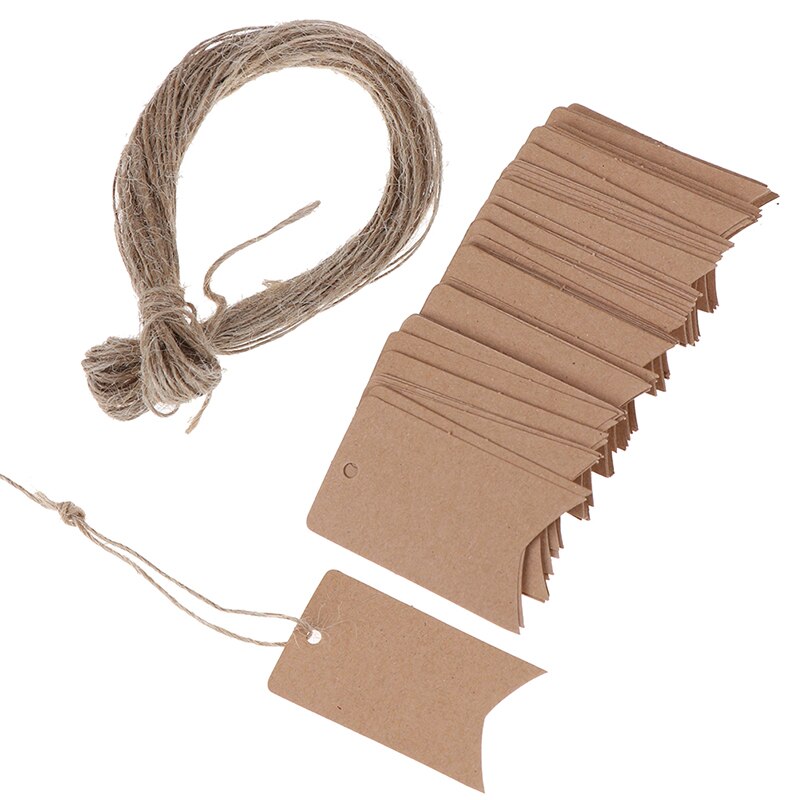 100PCS Natural Brown Kraft Paper Tags With Jute Tw... – Vicedeal