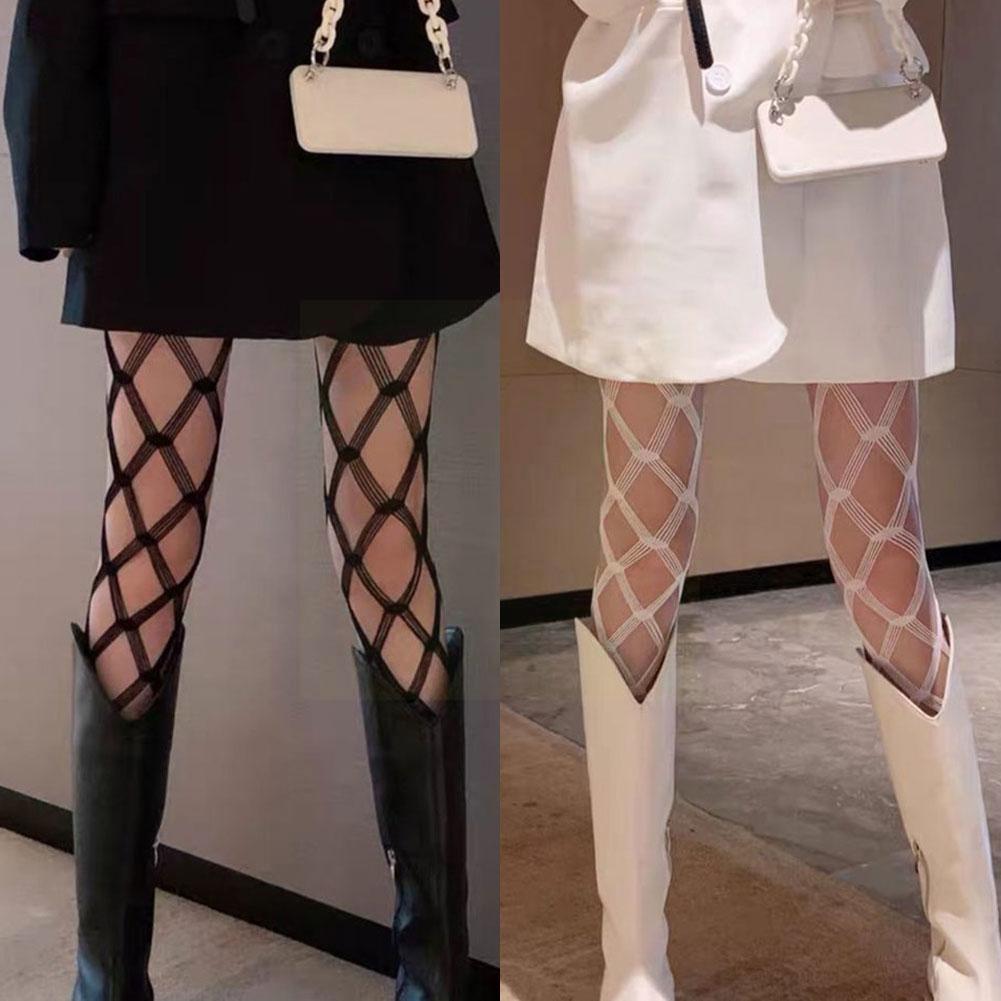 Vrouwen Panty Zwart Wit Panty Dames Visnet Netto B... – Vicedeal