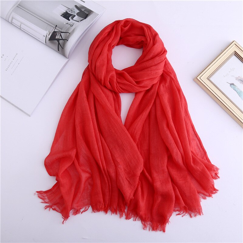 vintage solid women scarf spring winter lady shawl... – Grandado
