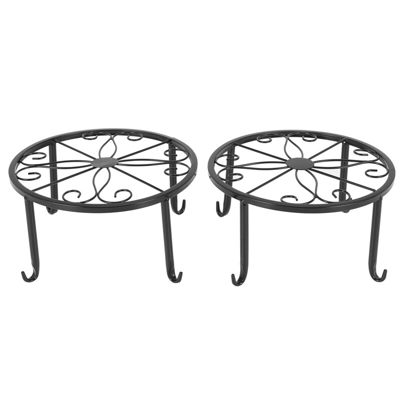 12-inch heavy pot plant stand, set of 2, art forge... – Grandado