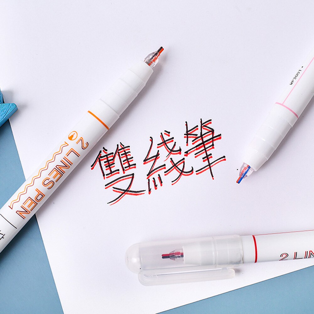 1 Pcs Kawaii Double Line Pen Draw Marker Calligrap... – Vicedeal