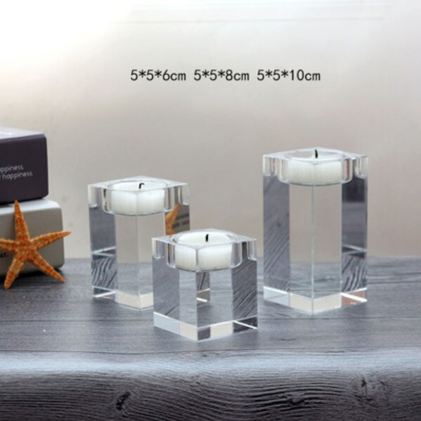 ERMAKOVA Candle Holder Solid Crystal Clear Square ... – Vicedeal