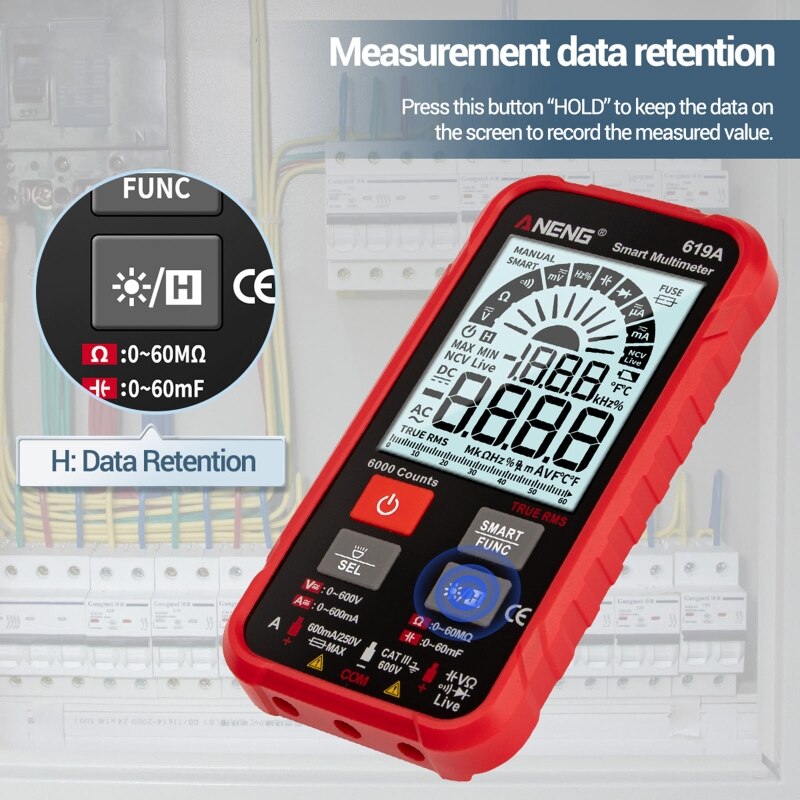 619A Smart Digital Multimeter AC/DC Currents Volta... – Grandado