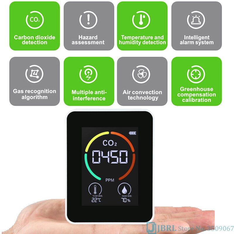 Smart Air Monitor CO2 Temperatuur Vochtigheid Dete... – Vicedeal