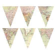 Old World Map Banner Antique Map Pennant Flags Tra... – Grandado