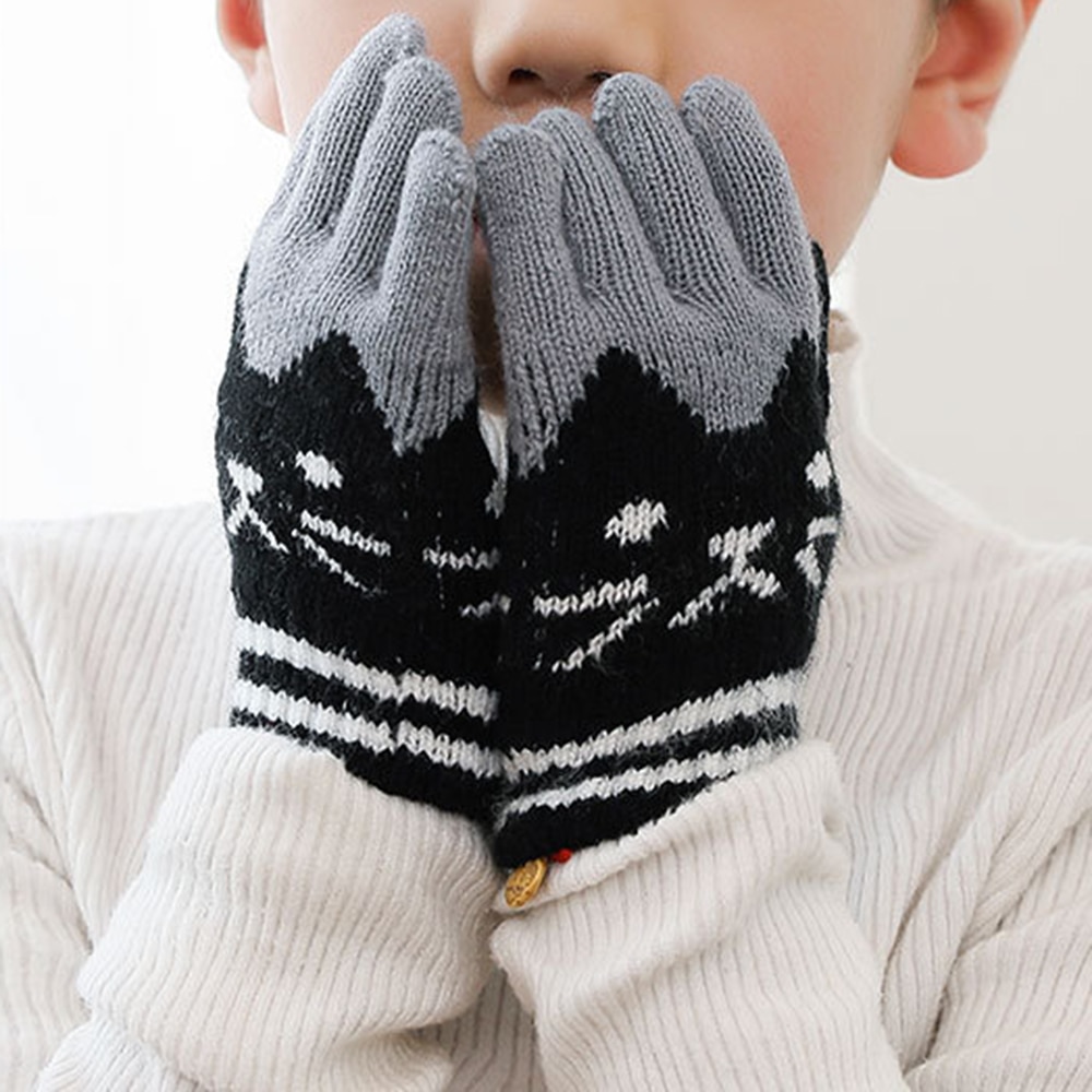 Cartoon Cat Full Finger Imitation Cashmere Winter ... – Vicedeal
