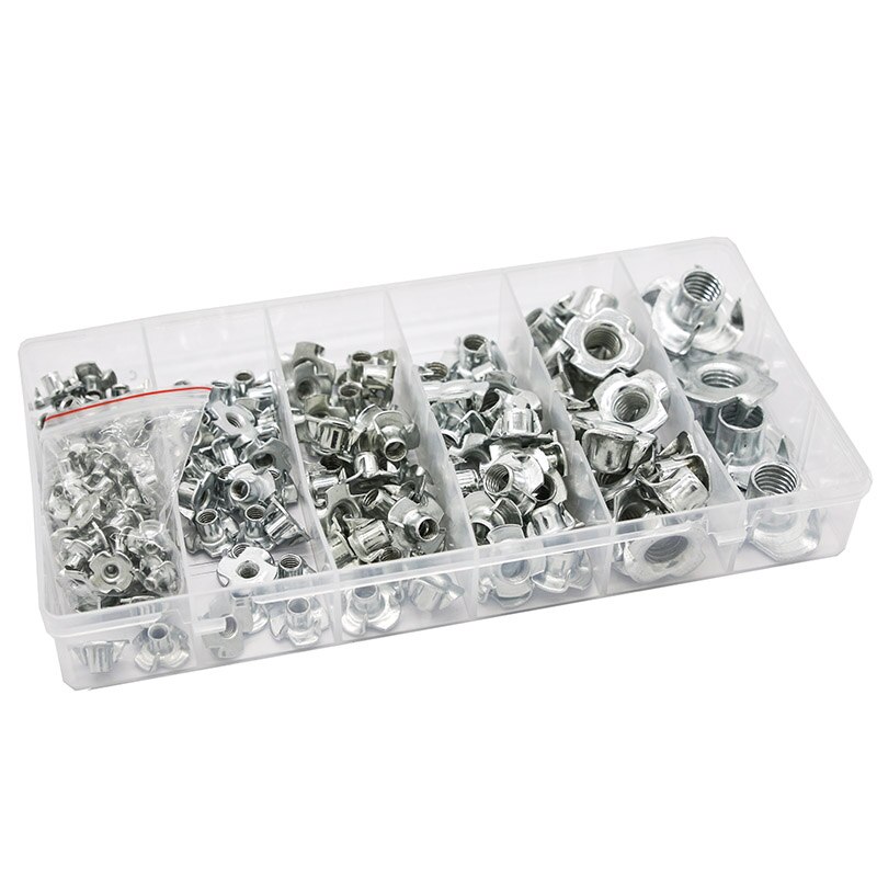 165PC Verzinkt Carbon Stahl T Mutter Vier-Pronged ... – Vicedeal