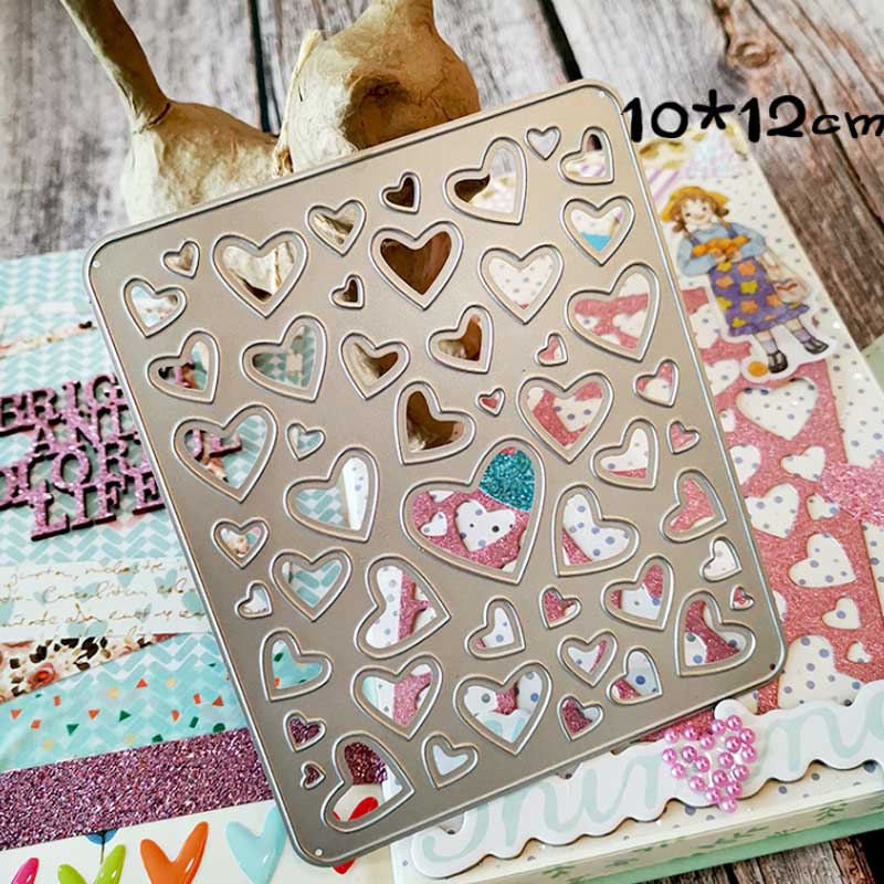 Love Heart Background border Metal Cutting Dies St... – Grandado