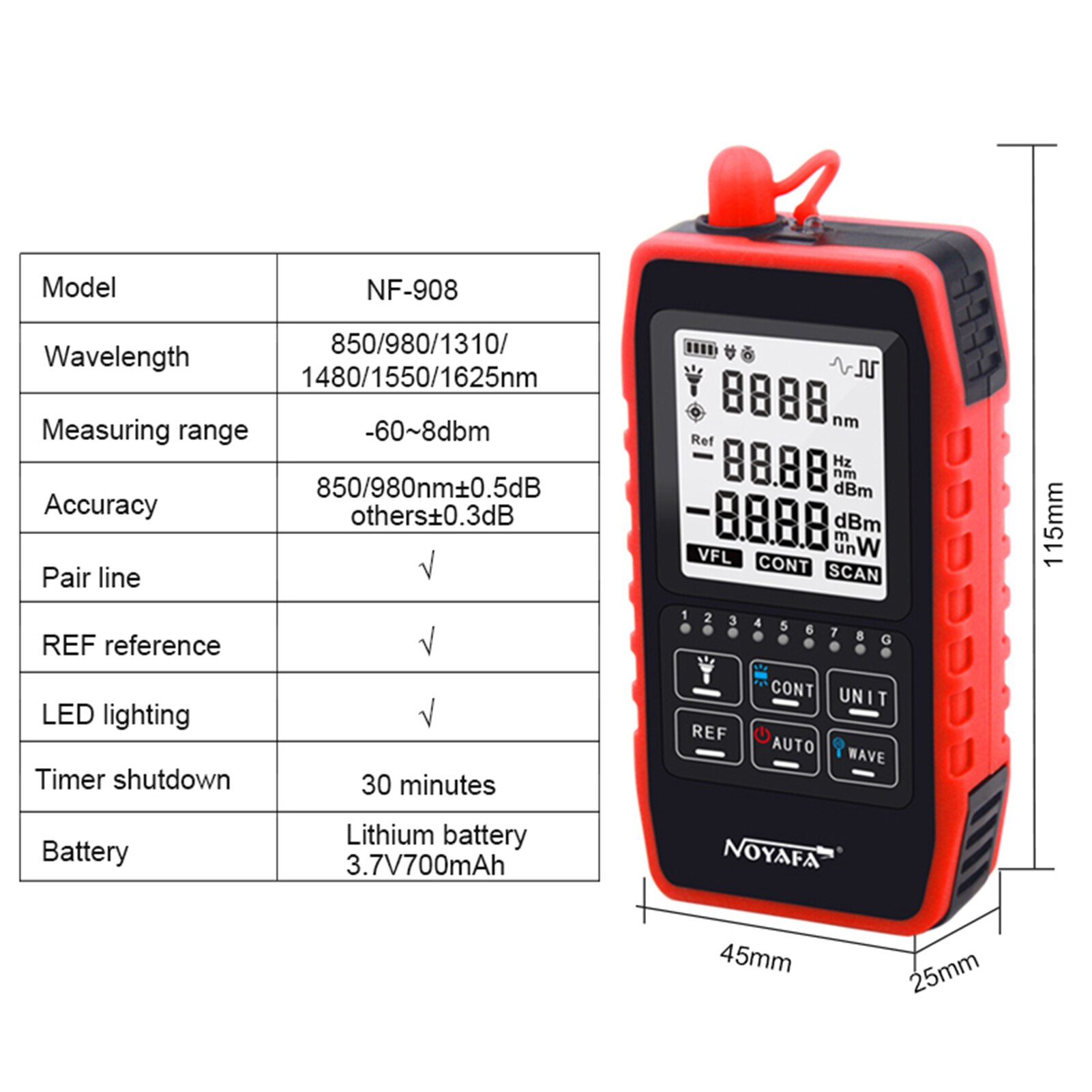 Multifunctionele Mini Optical Power Meter Opm Visu... – Vicedeal